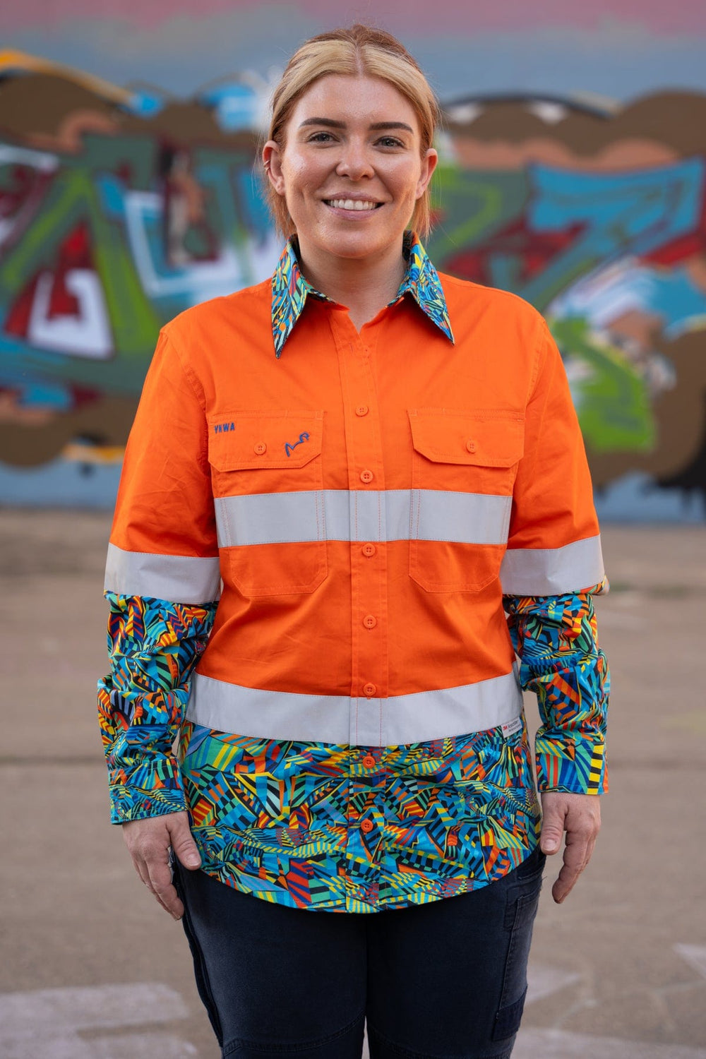 Women's Crackalackin Orange Day/Night Hi Vis Work Shirt | TradeMutt Work Shirts