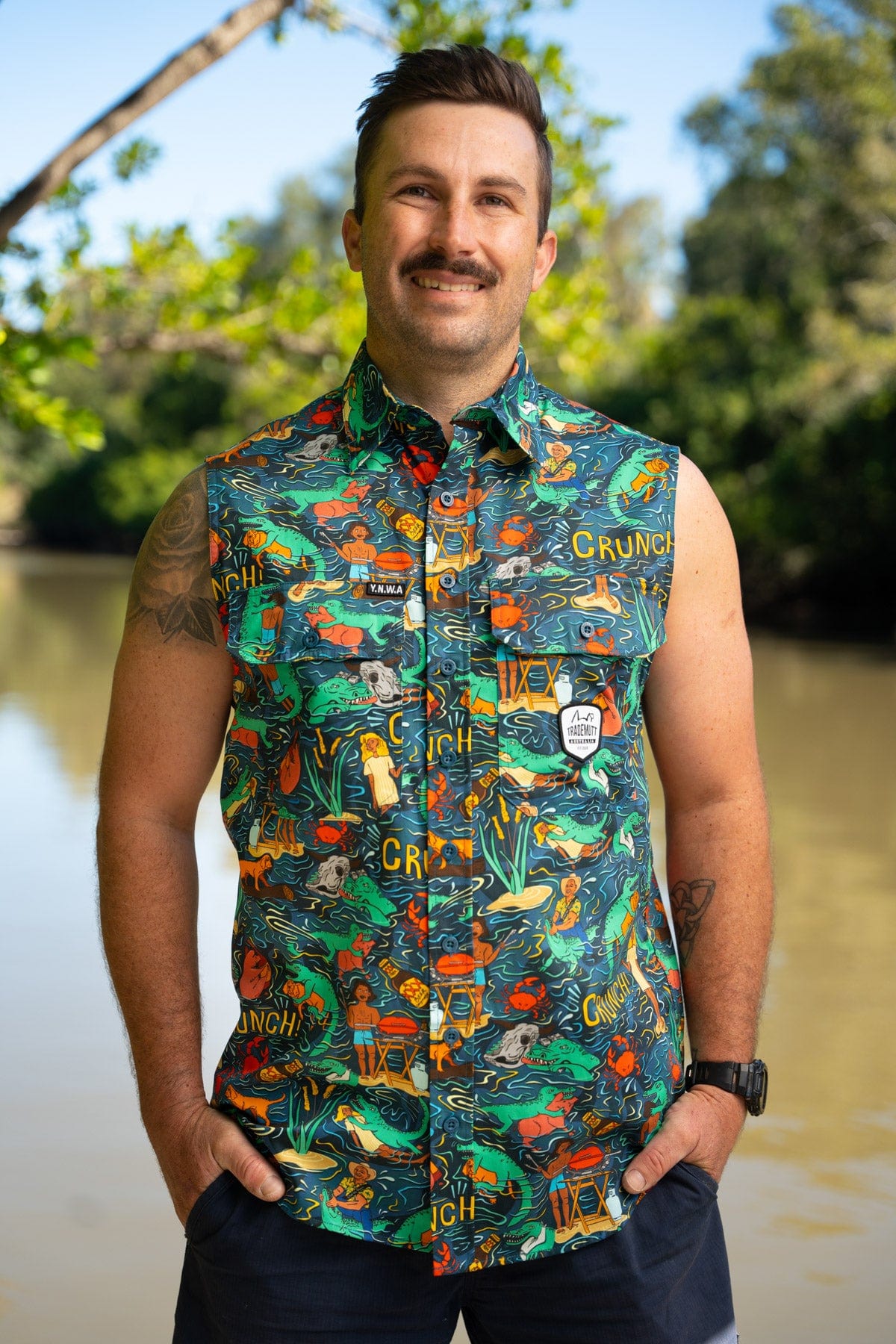 Stop Croc & Roll Territory Sleeve Shirt | TradeMutt Work Shirts | Short ...