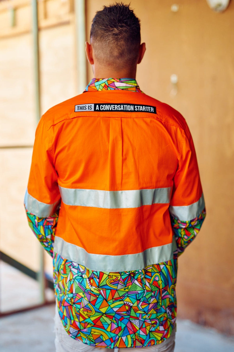 Men's Bonza Orange Day/Night Hi Vis Half Button Workshirt | TradeMutt ...