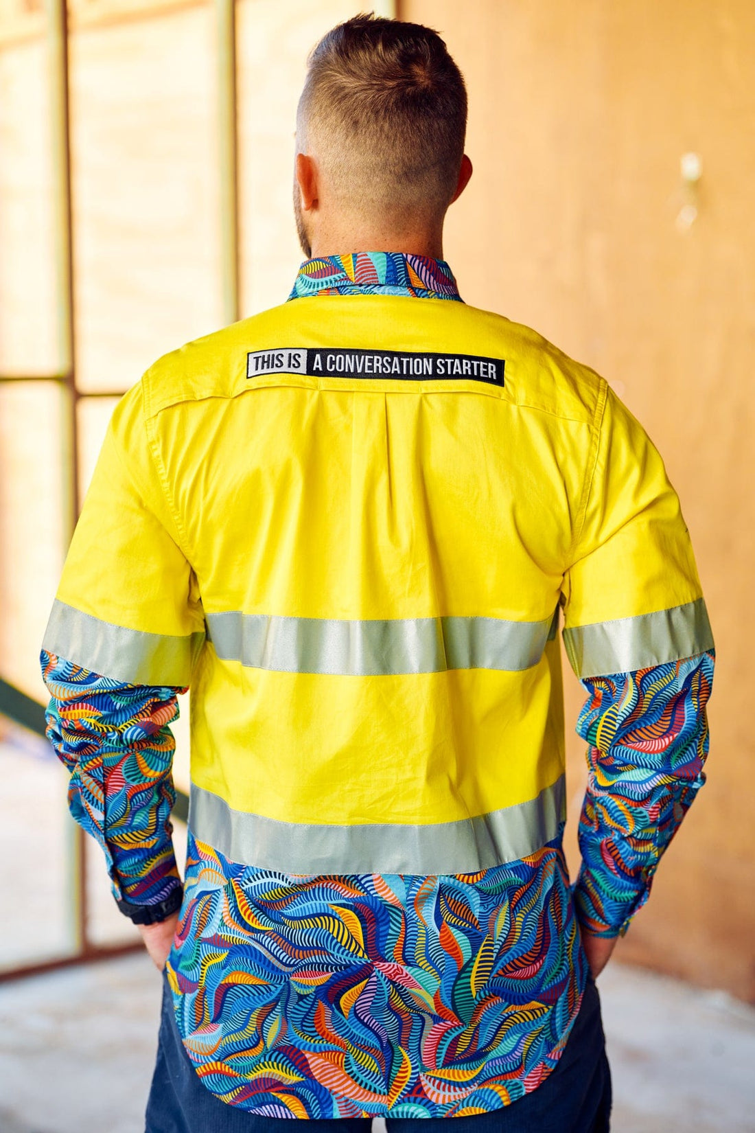 Men S Snazzy Yellow Day Night Hi Vis Workshirt Trademutt Workshirts