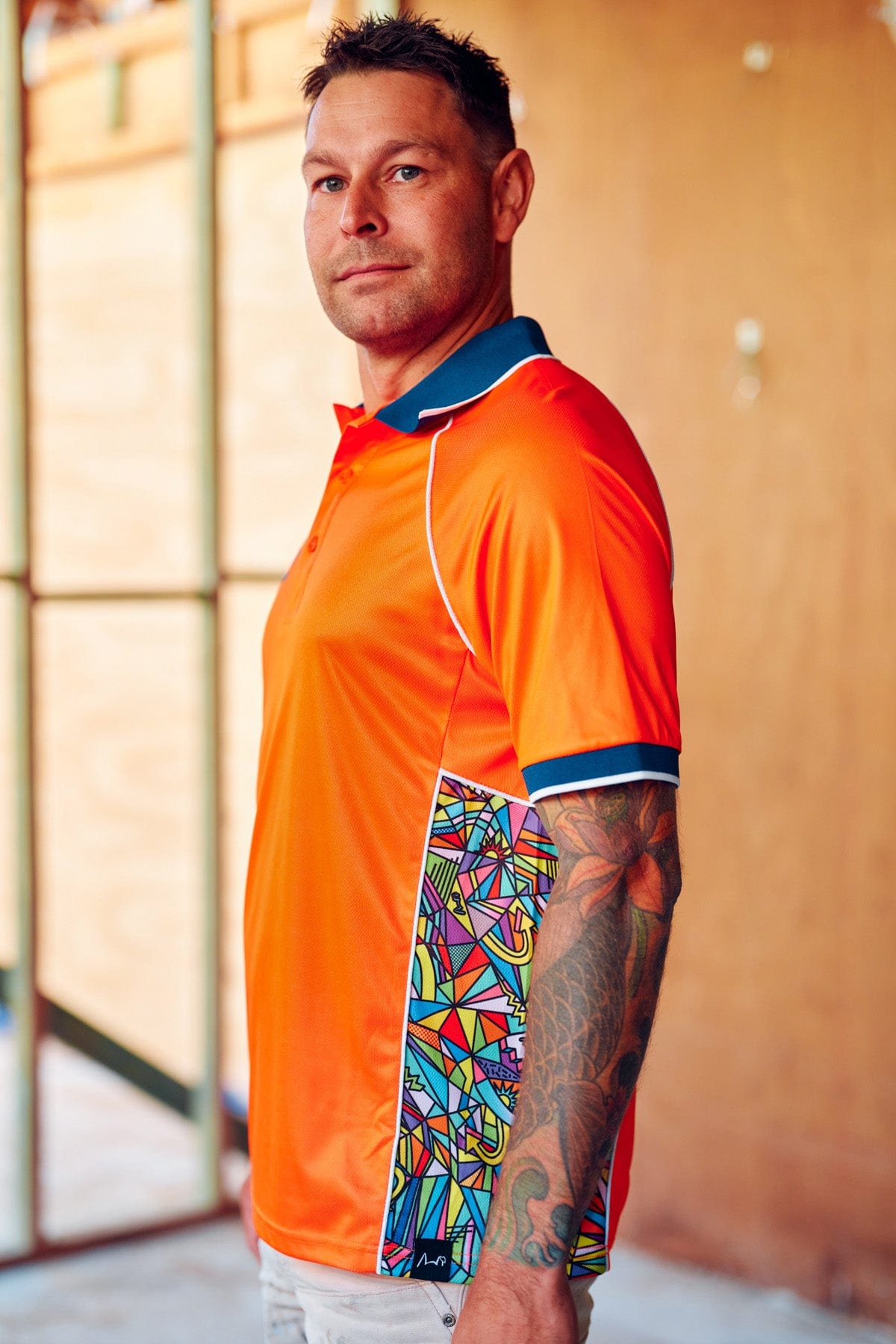 Unisex RPET Bonza Orange Polo | TradeMutt Workshirts