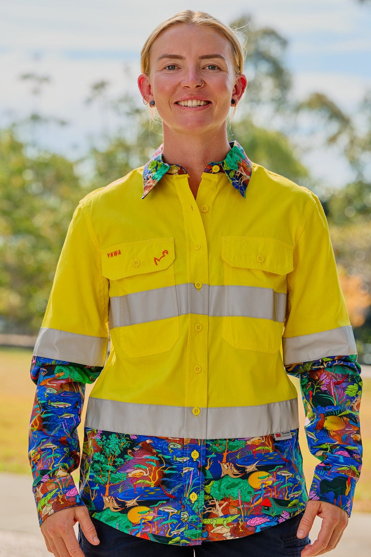 Women S Water You Looking At Yellow Day Night Hi Vis Work Shirt